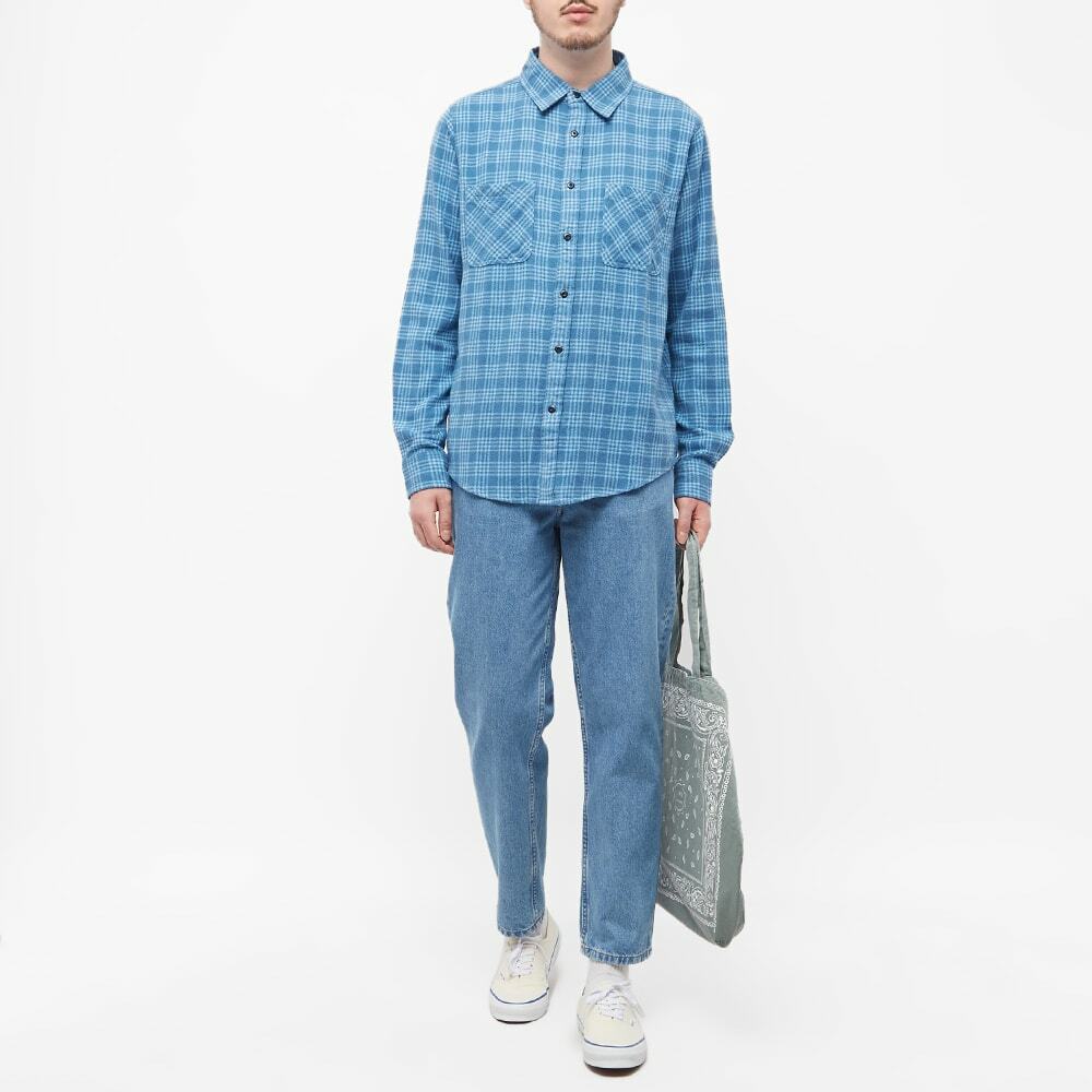 Adsum Men's No Flap Flannel Workshirt in Relax Blue Adsum