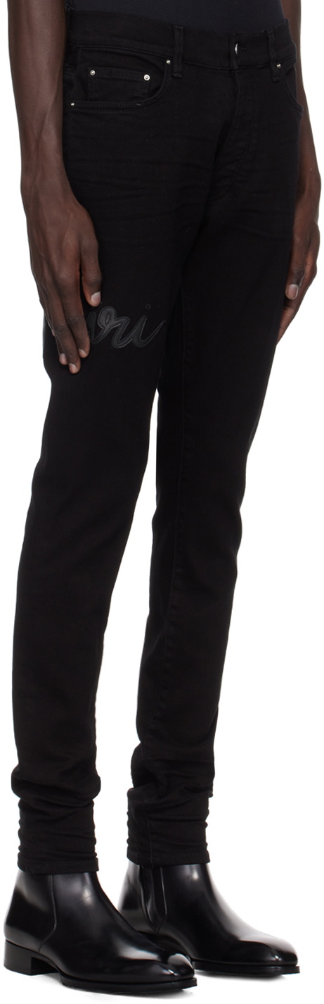 AMIRI Black 'Amiri' Script Logo Jeans Amiri