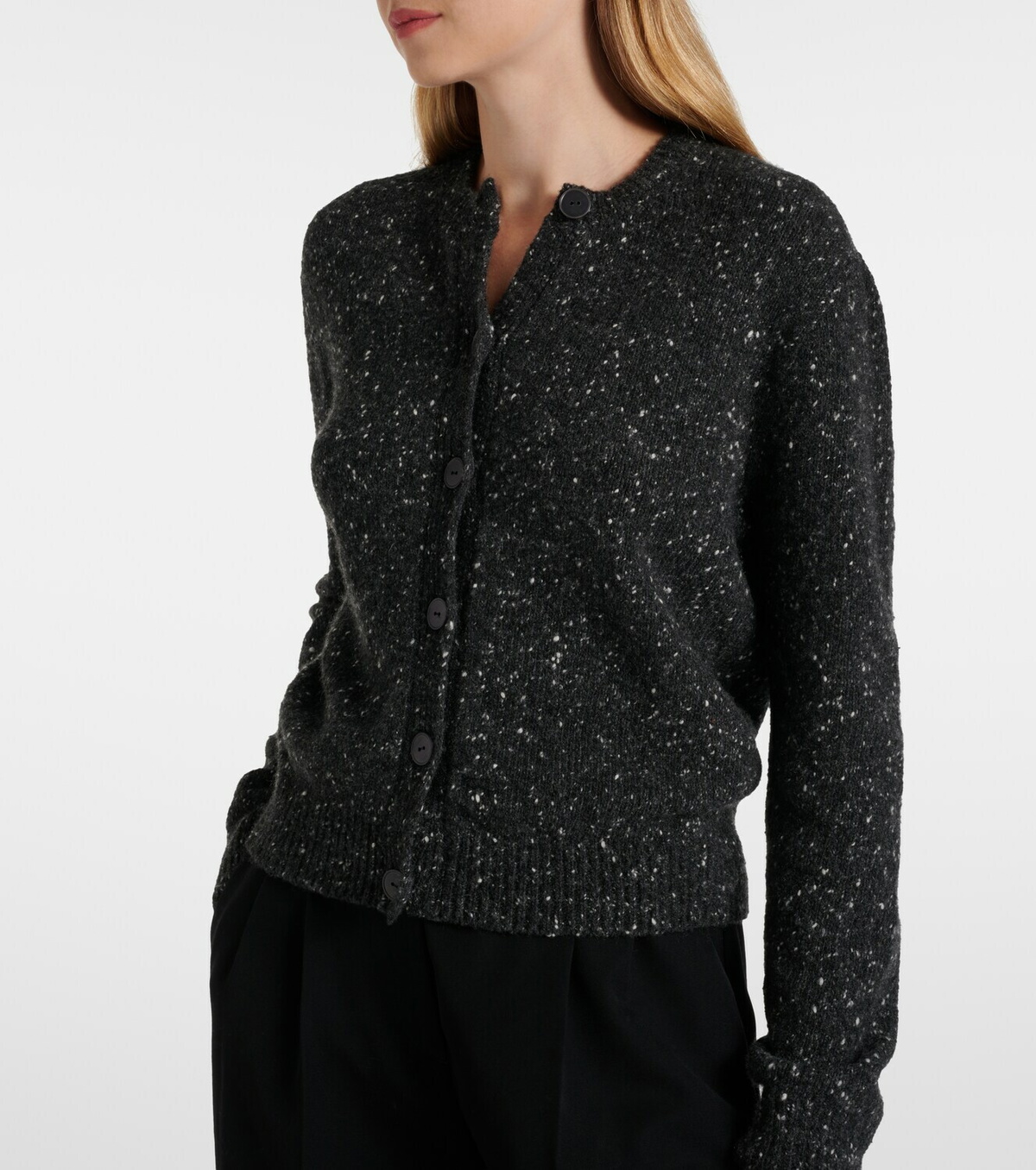 The Row Mauino cashmere tweed cardigan The Row