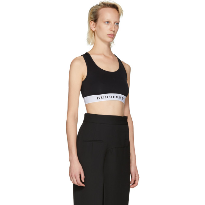 Burberry Black Logo Cropped Tank Top Burberry