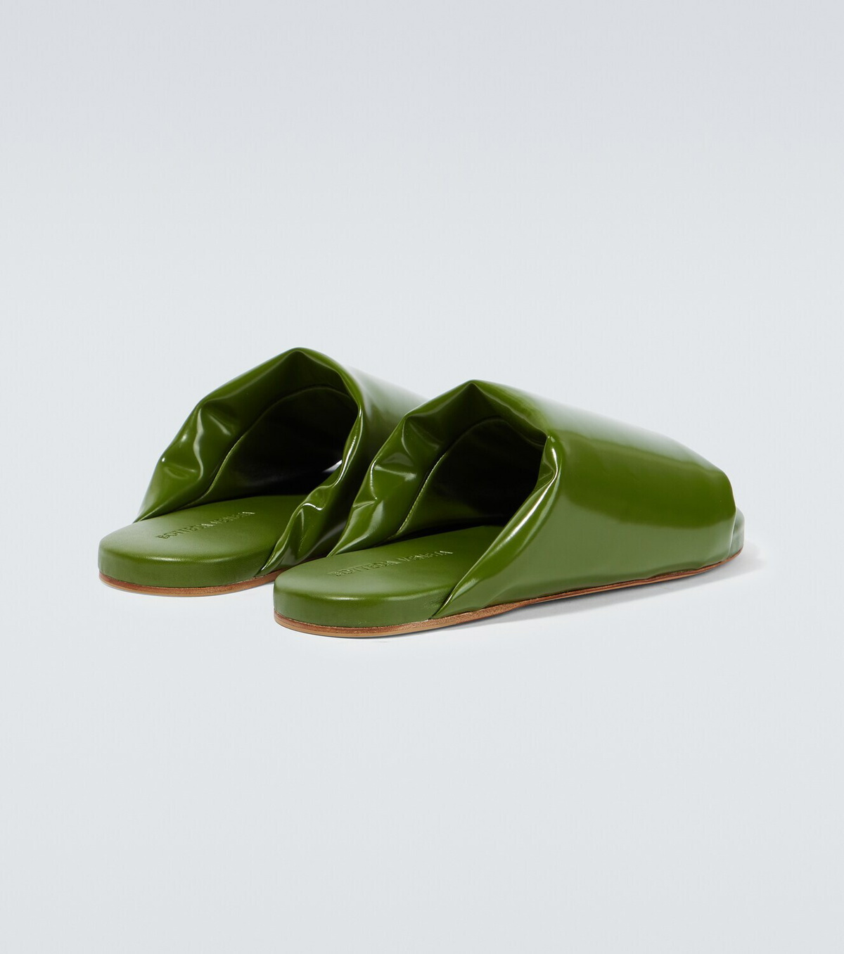 Bottega Veneta Padded patent leather slides Bottega Veneta