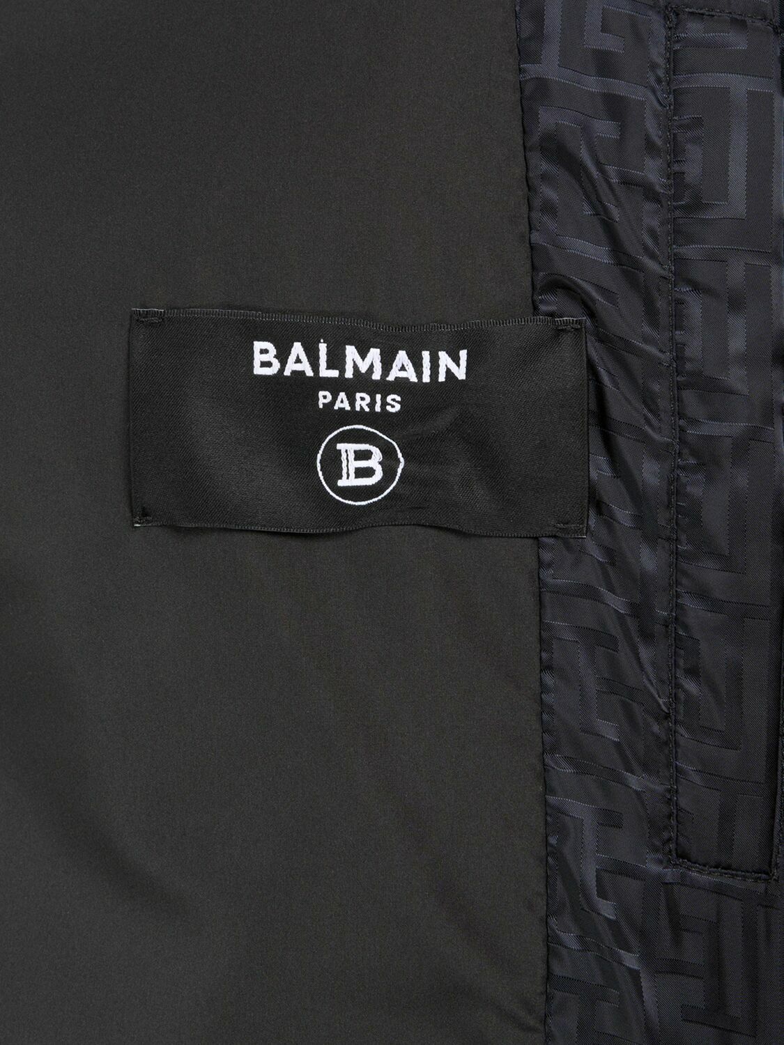 BALMAIN Monogram Jacquard Nylon Down Jacket Balmain