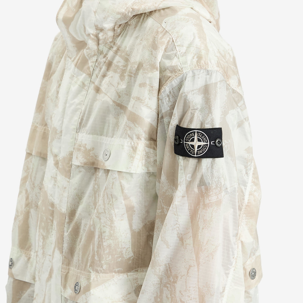 Stone Island Men's UV-Reactive Scan Camo Ripstop Parka Jacket in Desert ...