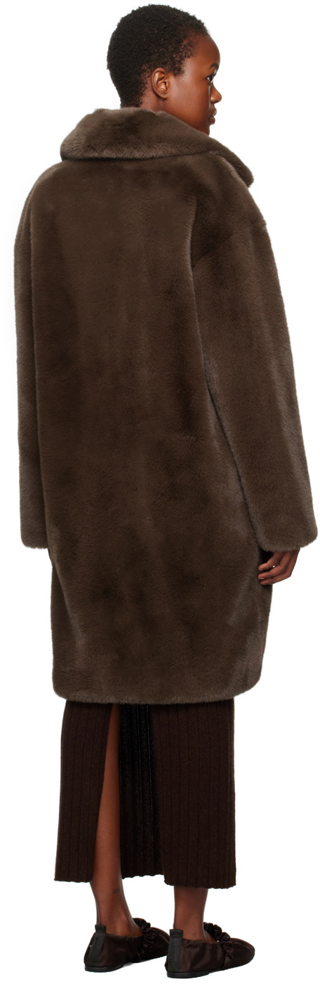 Stand Studio Brown Camille Faux-Fur Coat Stand Studio