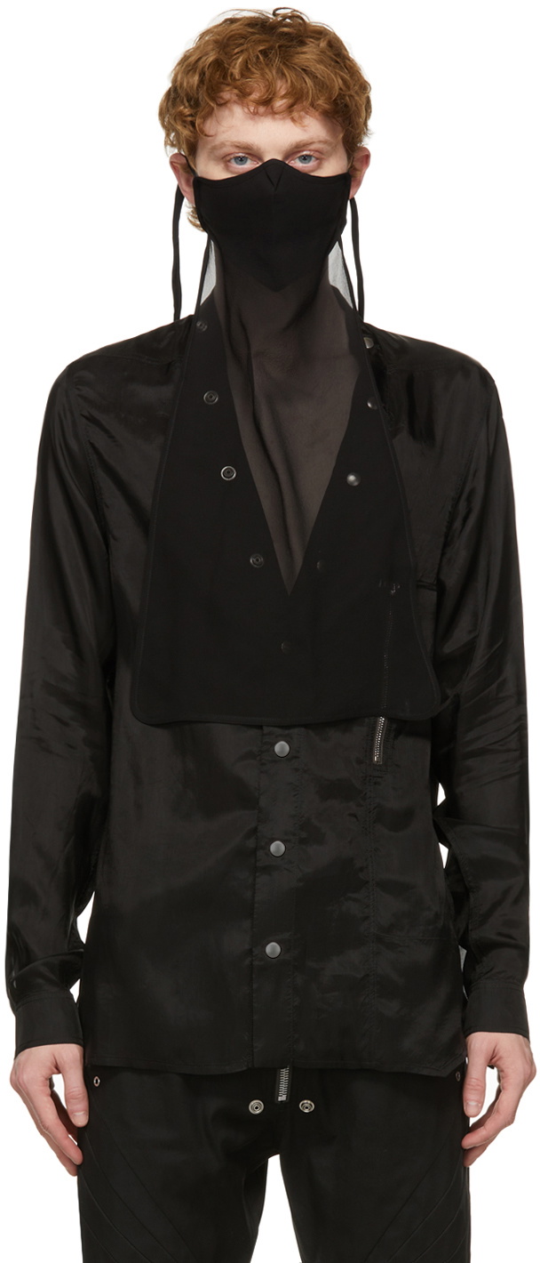 Rick Owens Black Long Face Mask Rick Owens