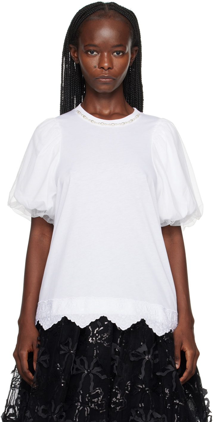 Simone Rocha White A-Line T-Shirt Simone Rocha