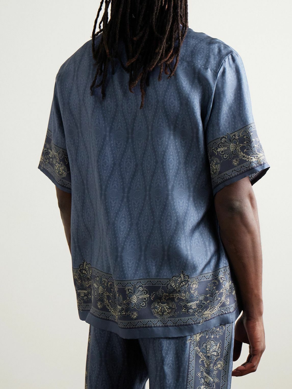 Etro - Printed Silk-Twill Shirt - Blue Etro