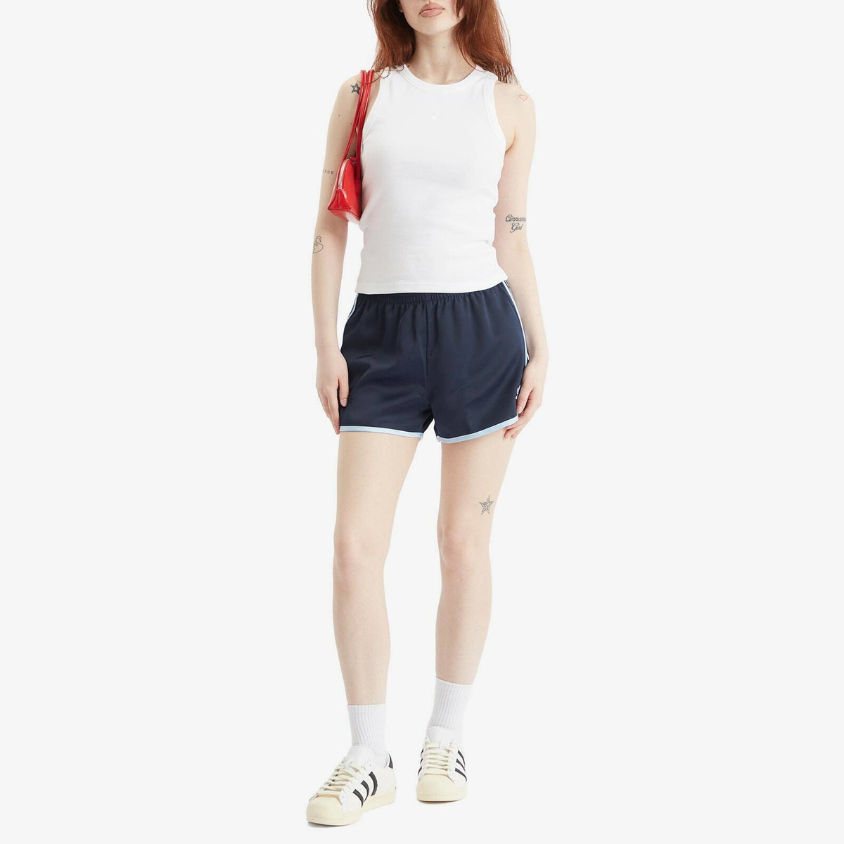 Adidas Women's 3 Stripe Sprinter Short in Night Indigo adidas