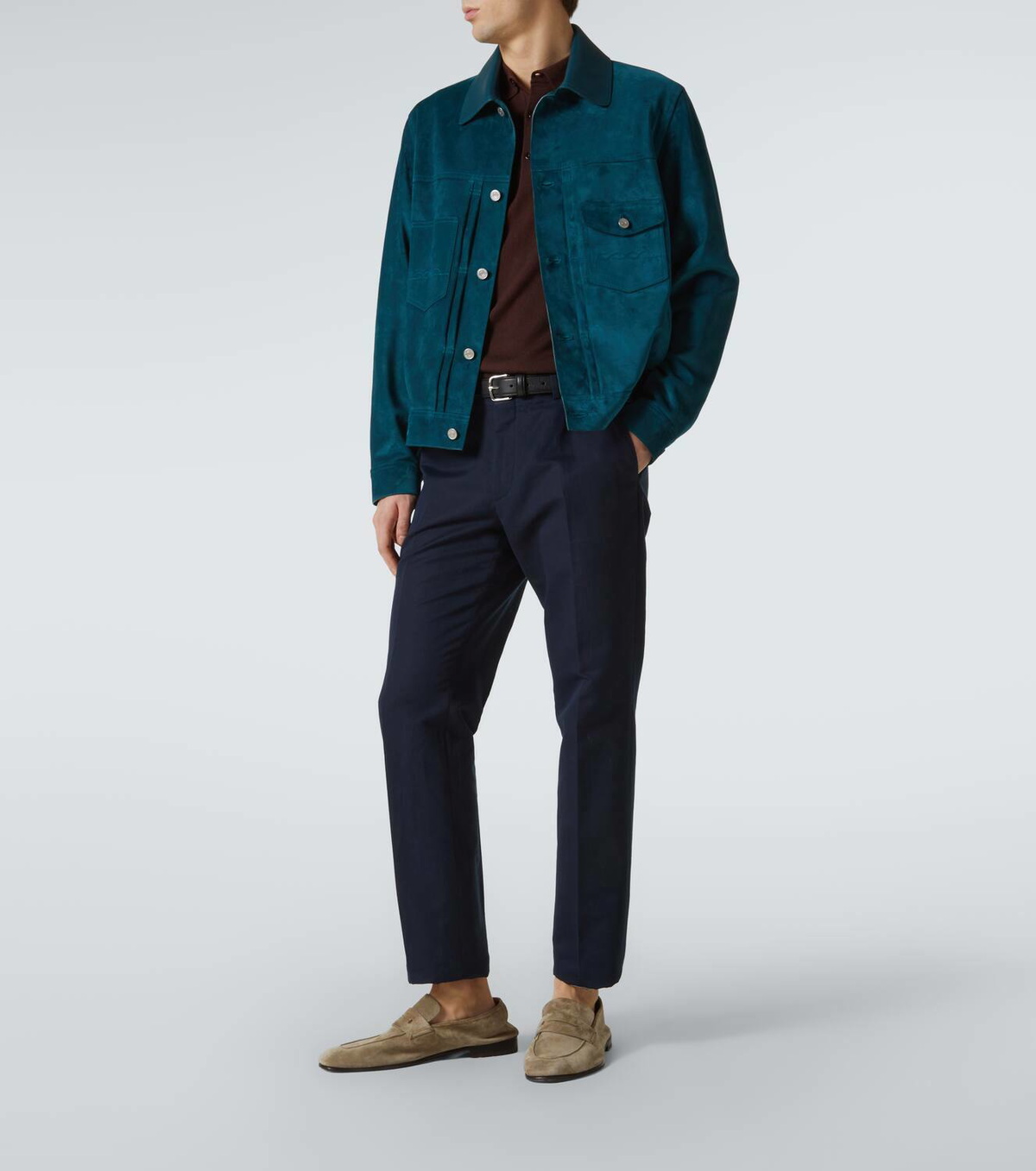 Berluti Leather-trimmed suede field jacket Berluti