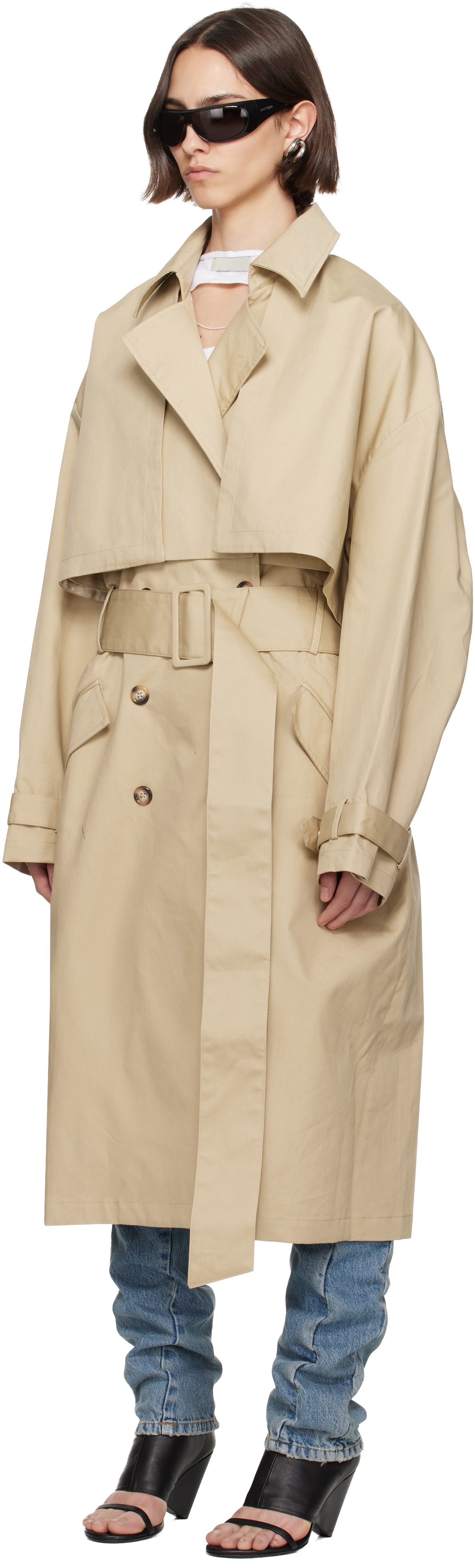 NVL-GARDE Khaki Double-Breasted Trench Coat