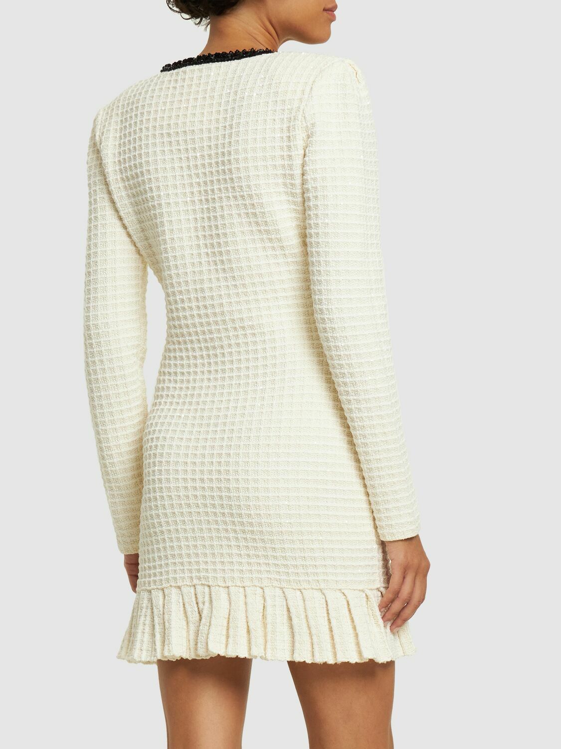 SELF-PORTRAIT - Textured Knit Mini Dress Self-Portrait