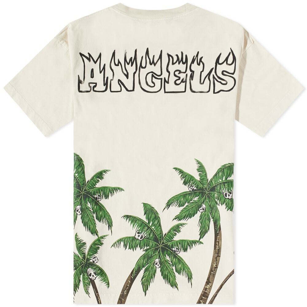 Palm Angels Men's Palms and Skulls T-Shirt in White/Green Palm Angels