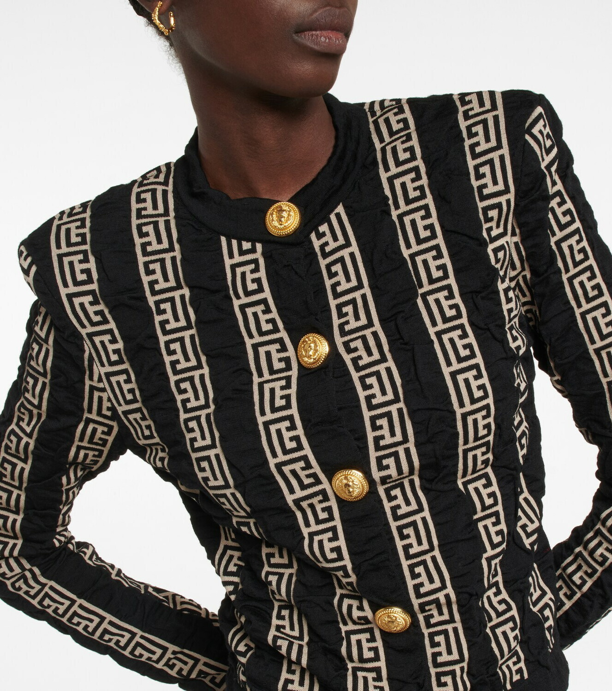Balmain - Monogram wool-blend cardigan Balmain
