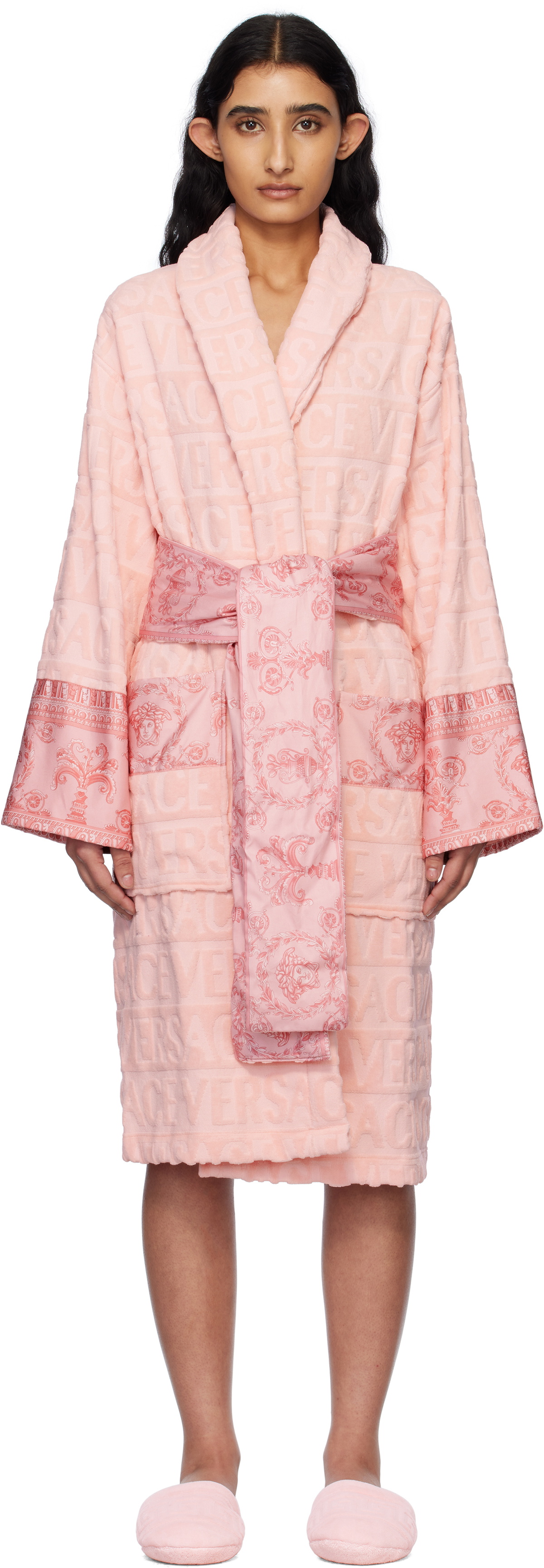 Versace Underwear Pink 'I Heart Baroque' Bathrobe Versace Underwear