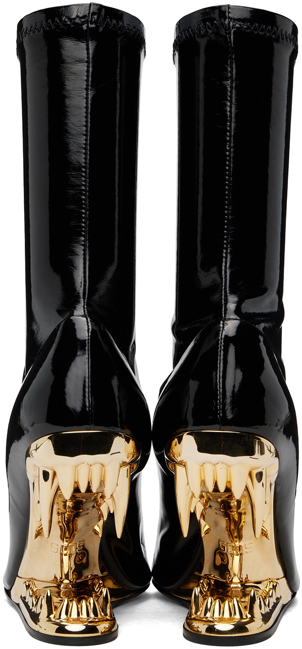 GCDS Black Morso Vinyl Boots GCDS