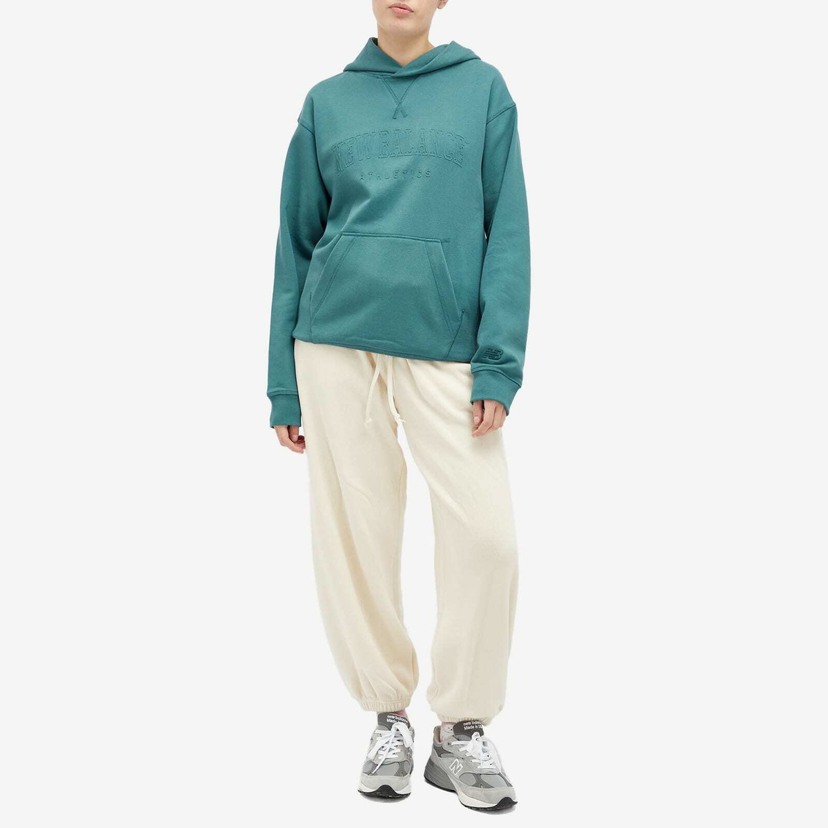 New Balance Women's Graphic Hoodie in New Spruce New Balance