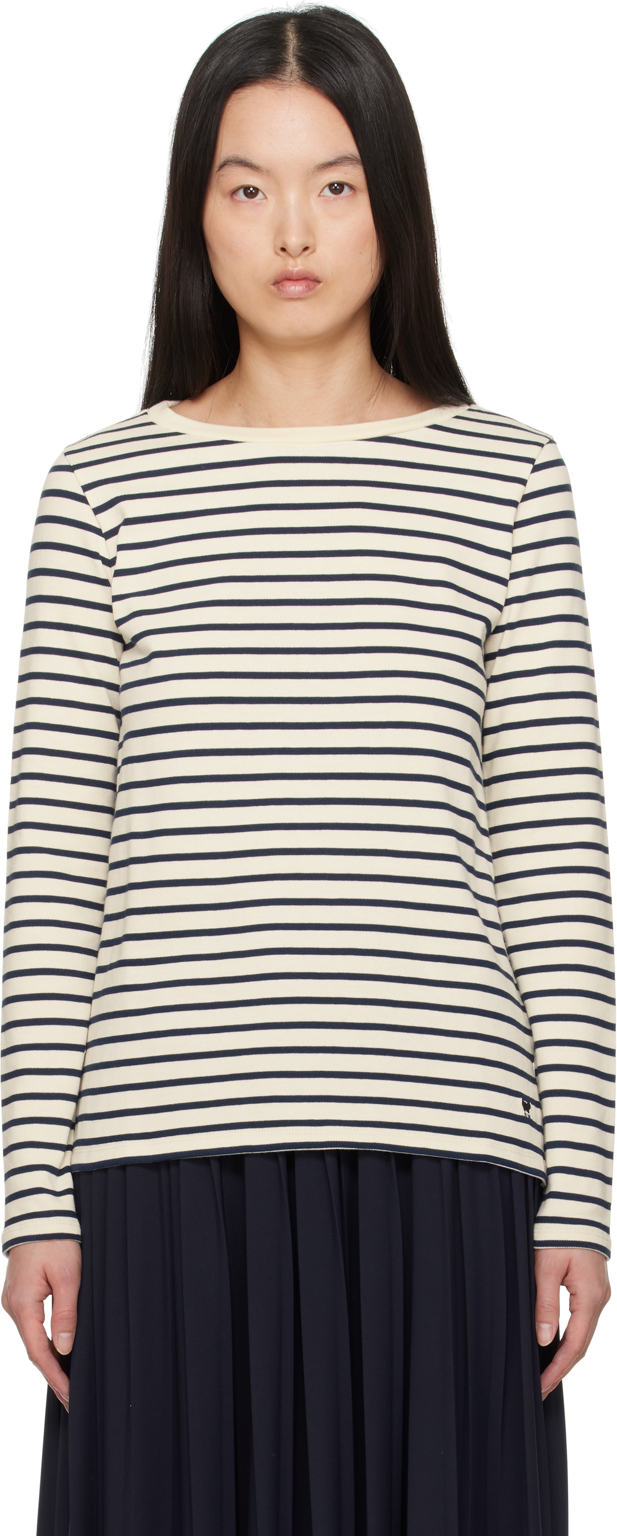 Weekend Max Mara Off-White & Navy Erasmo T-shirt Weekend Max Mara