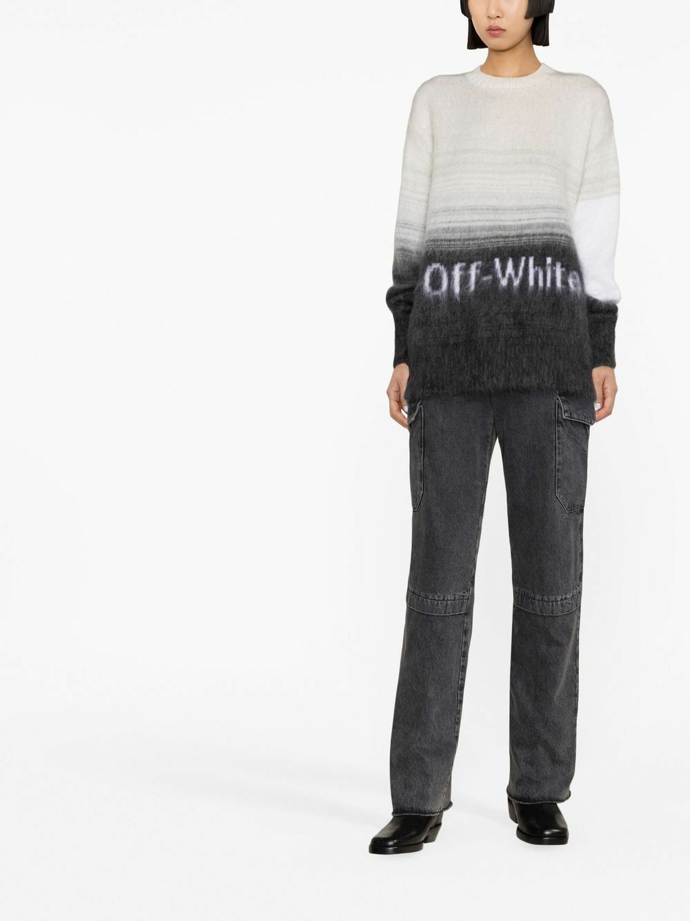 OFF-WHITE - Logo Mohair Sweater Off-White
