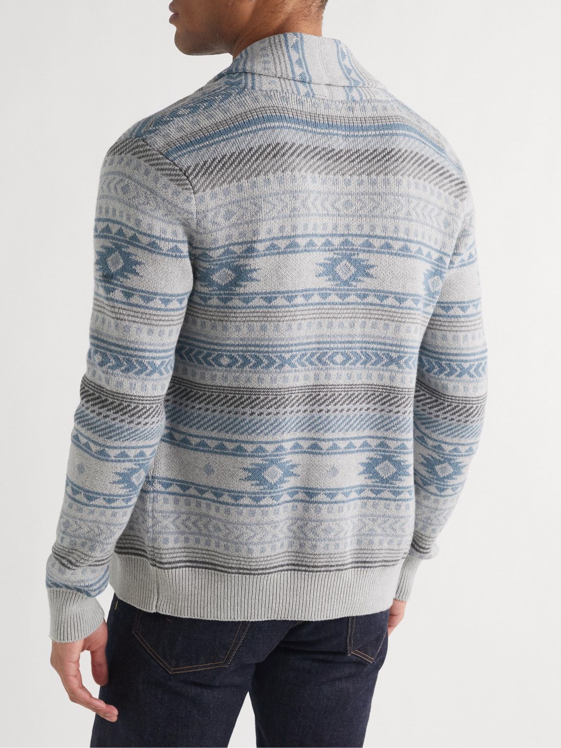 Faherty - B.YELLOWTAIL Slim-Fit Shawl-Collar Cotton-Jacquard Cardigan ...