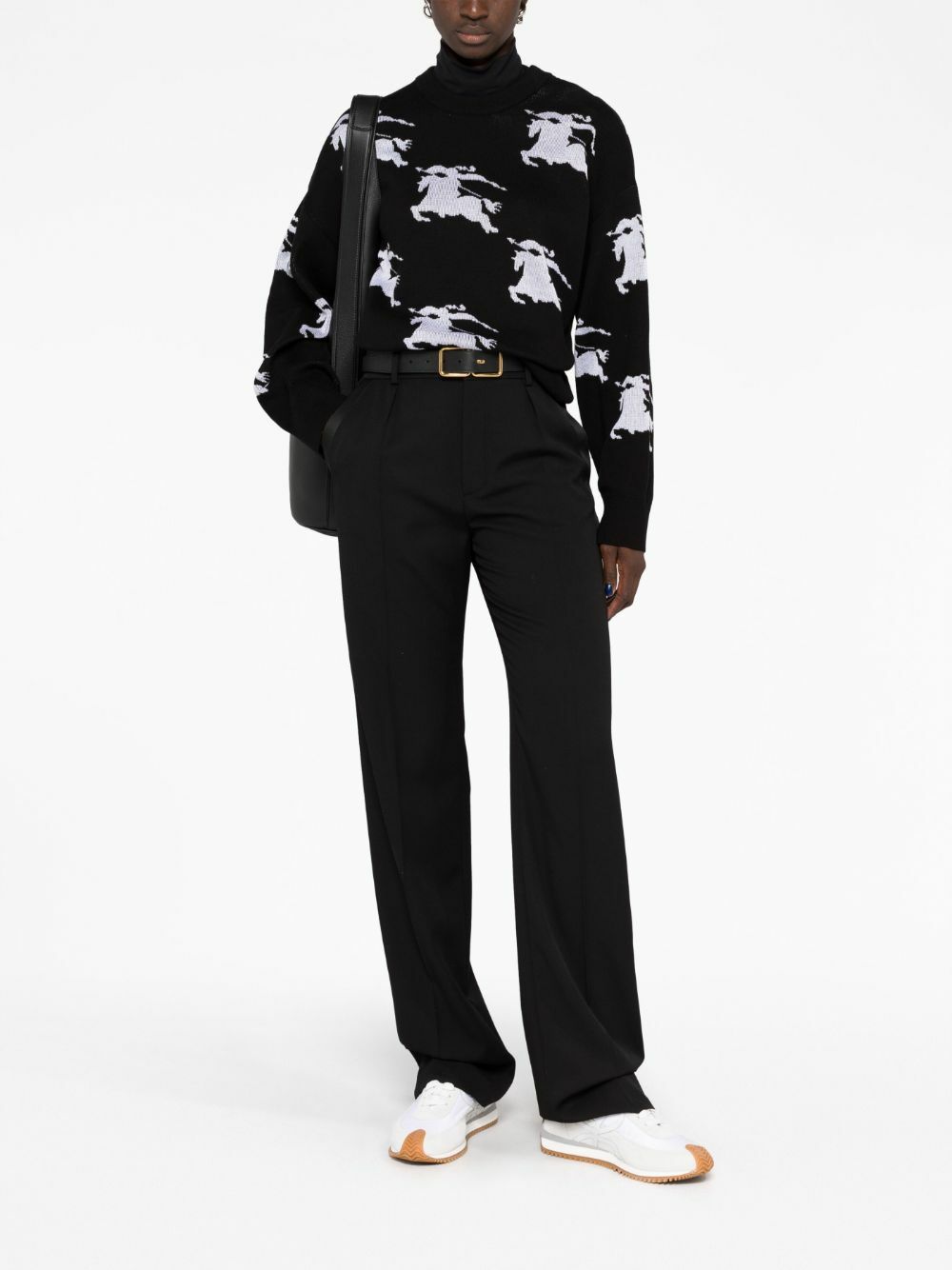 BURBERRY - Allover Logo Cotton Blend Jumper Burberry