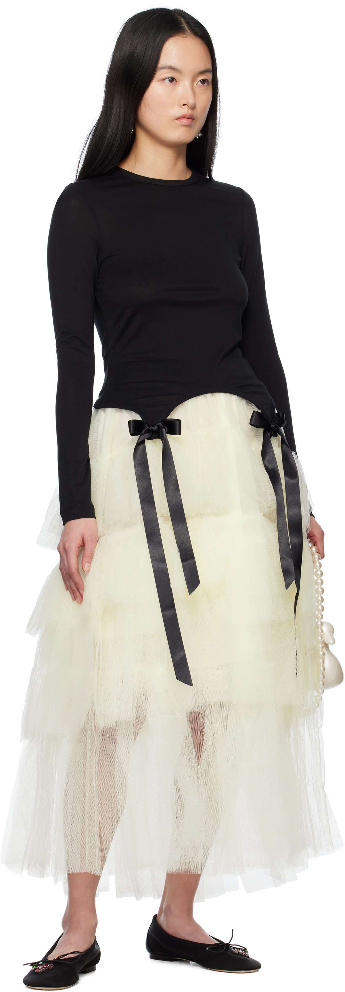 Simone Rocha Off-White Long Tutu Midi Skirt Simone Rocha