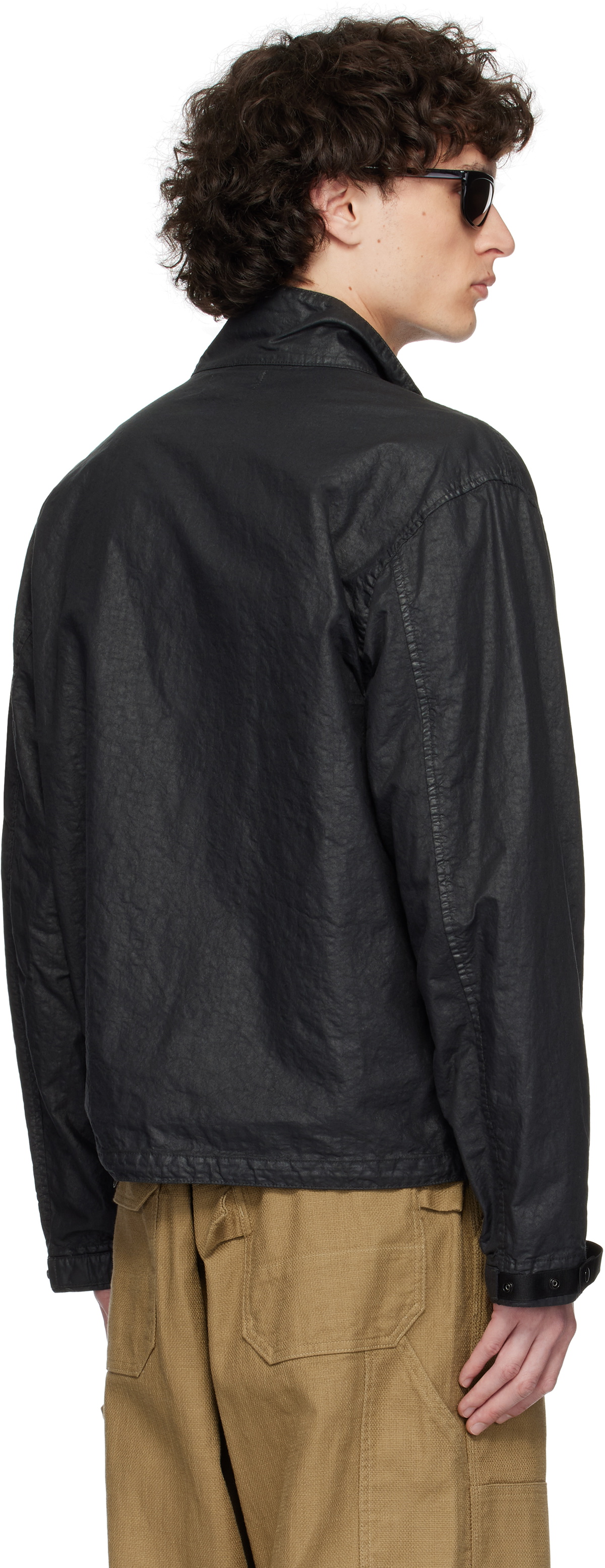 Stone Island Black Organic Look Nylon Panama-TC Jacket Stone Island