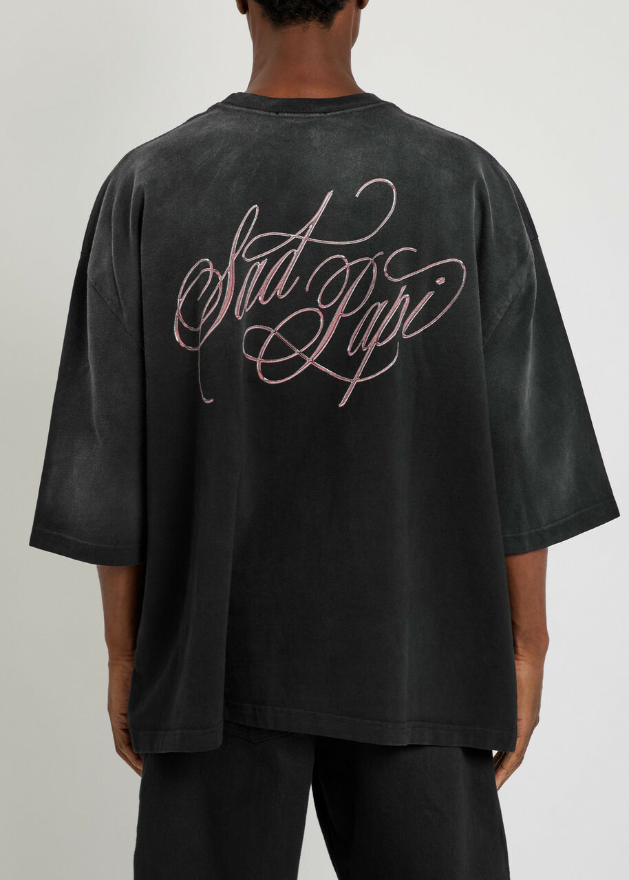 Willy Chavarria Sad Papi Buffalo Printed Cotton T-shirt Black Willy ...