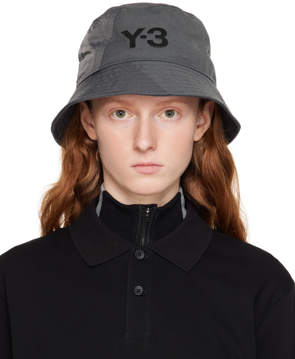 Y-3 Gray Classic Bucket Hat Y-3