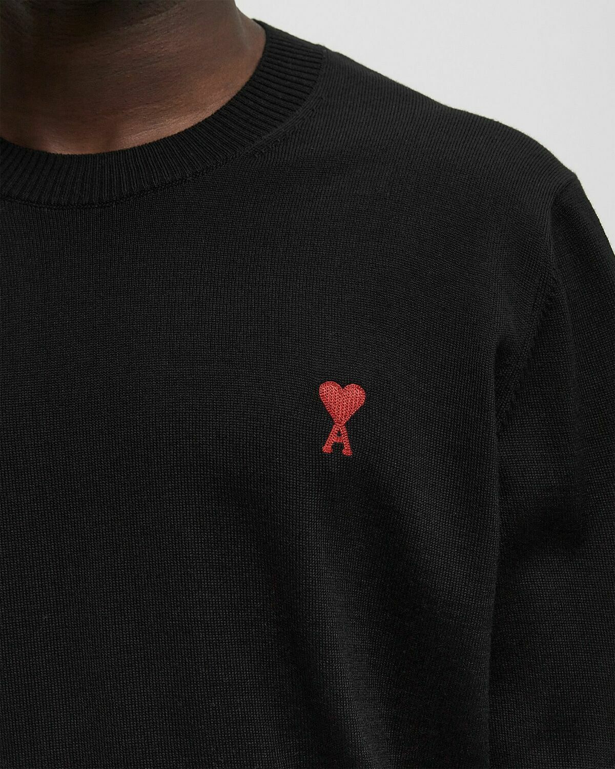 AMI Paris RED ADC SWEATER Black Mens Pullover AMI
