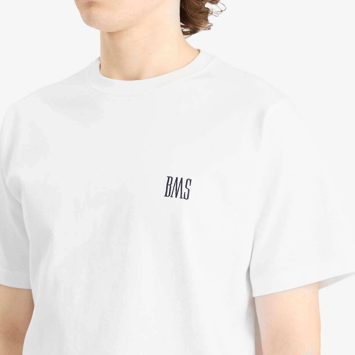 BEAMS Men's BMS Logo T-Shirt in White Beams Boy
