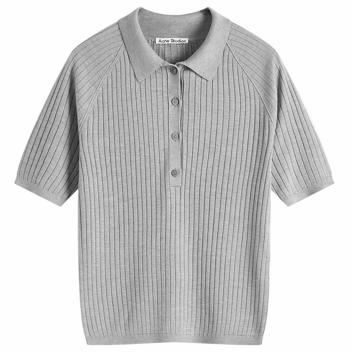 Acne Studios Women's Kamanda Lightweight Base Layer Knitted Polo Top in ...