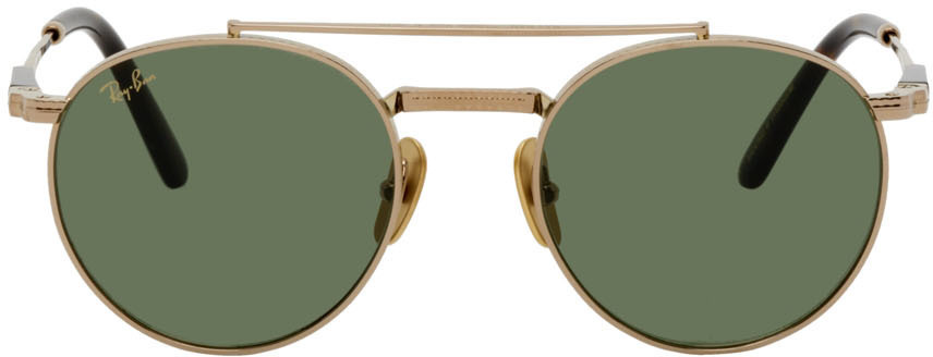Ray-Ban Gold Round II Titanium Sunglasses Ray Ban