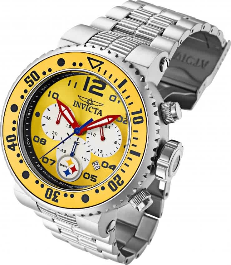 Invicta NFL Pittsburgh Steelers Chronograph Quartz Mens Watch 30281 Invicta