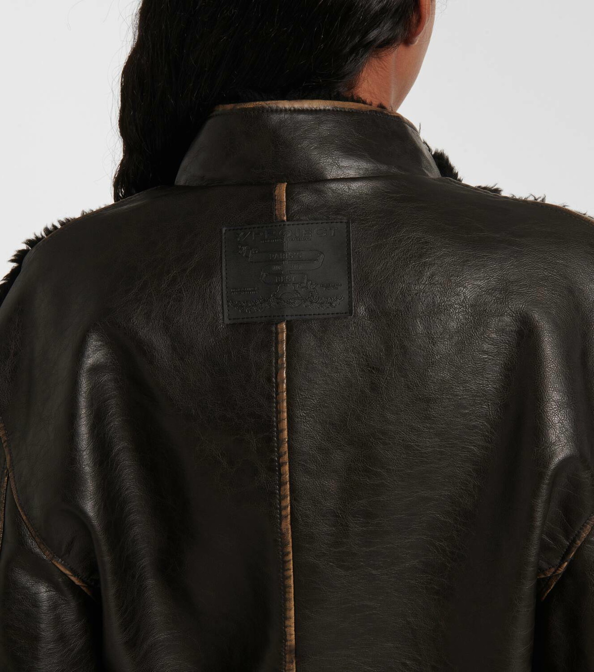 Y/Project Paneled cropped faux leather jacket Y/Project