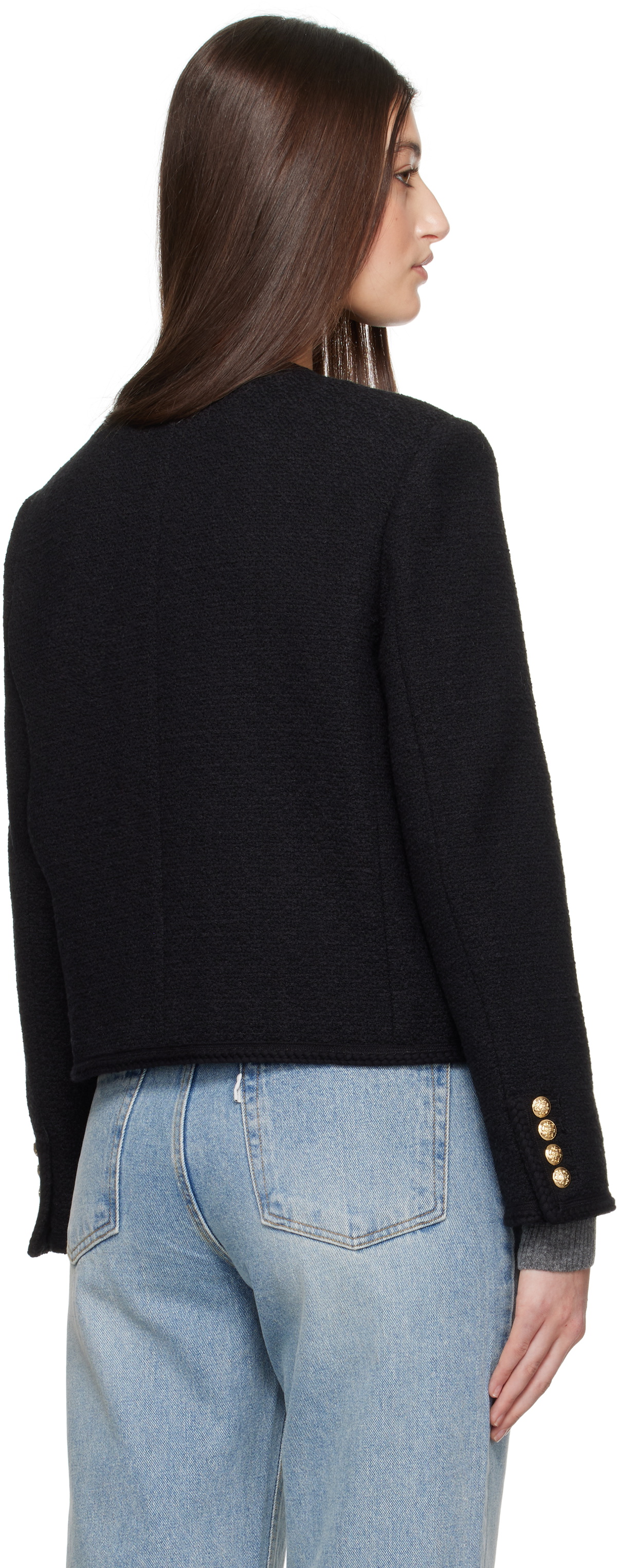Dunst Black Classic Boucle Tweed Jacket Dunst