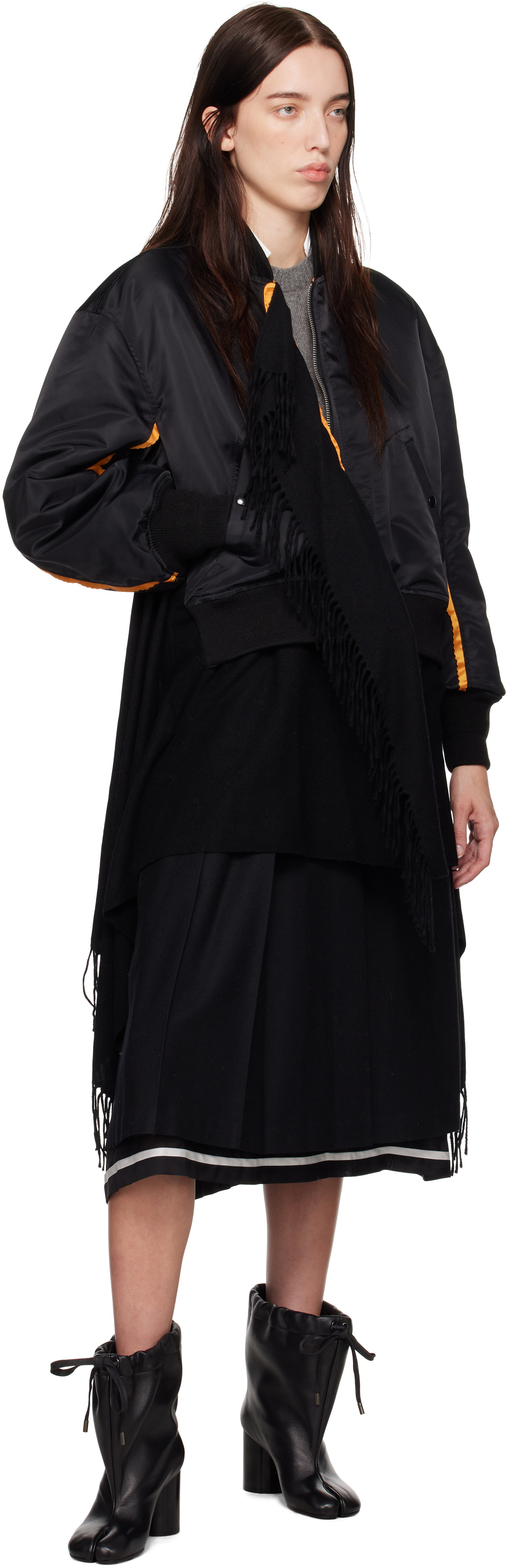 UNDERCOVER Black Scarf Bomber Jacket Undercover