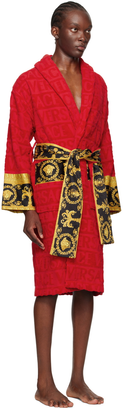 Versace Underwear Red 'I Heart Baroque' Robe Versace Underwear