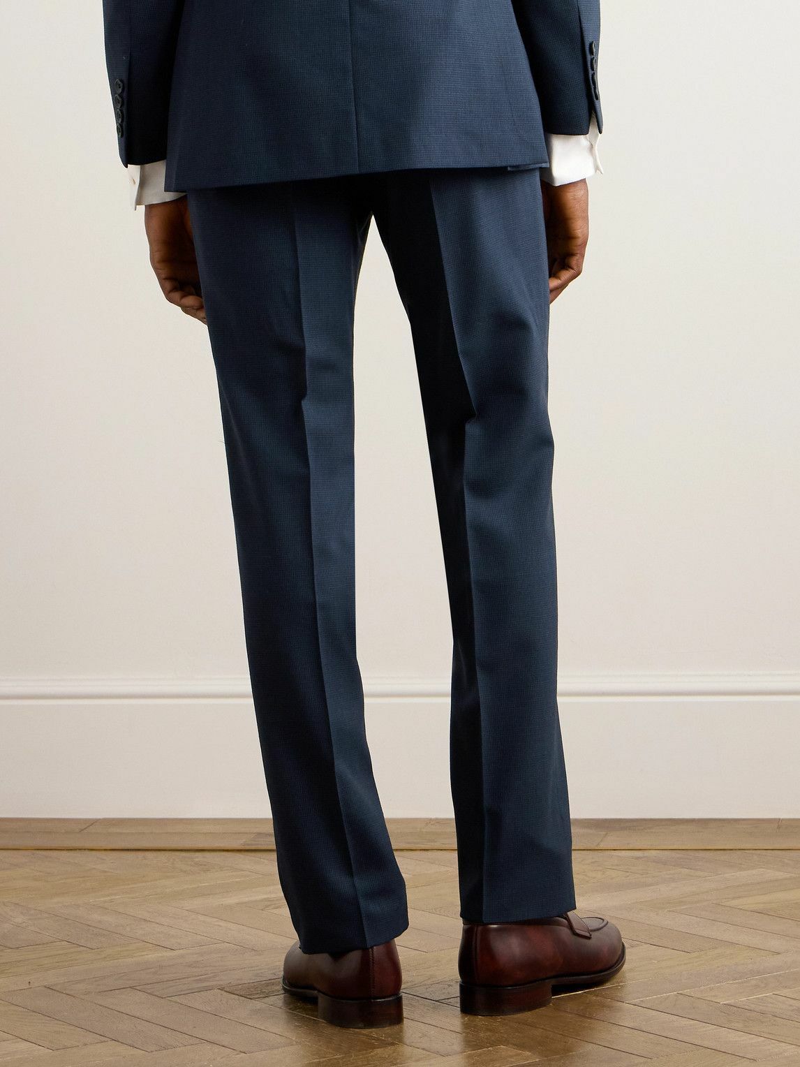 Kingsman - Straight-Leg Checked Wool Suit Trousers - Blue Kingsman