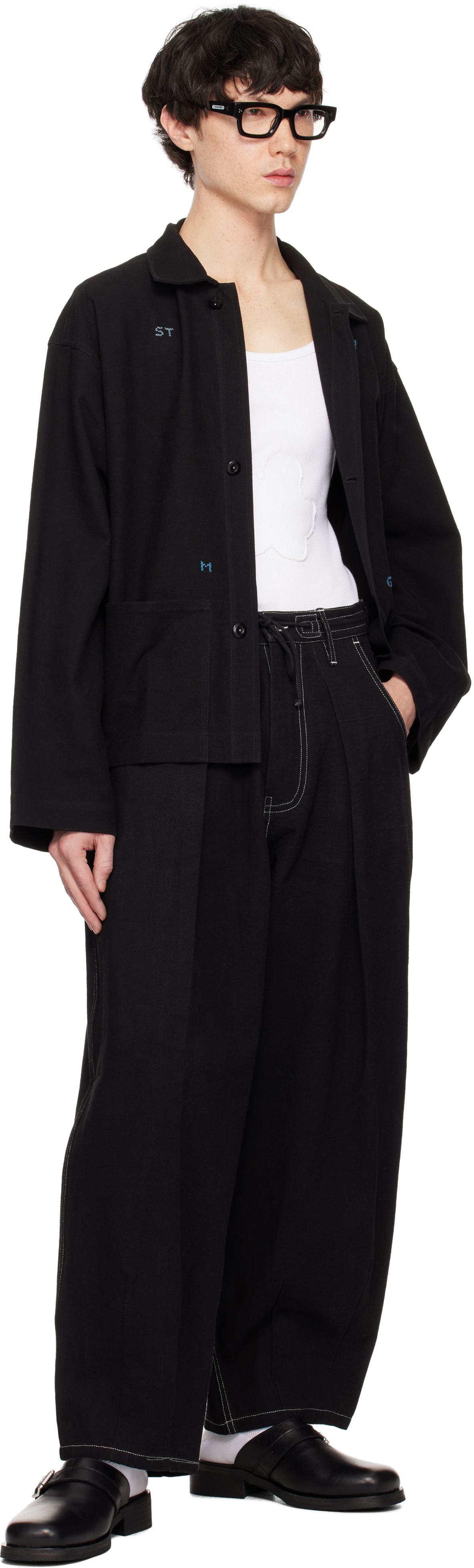 Story mfg. Black Lush Trousers Story Mfg.