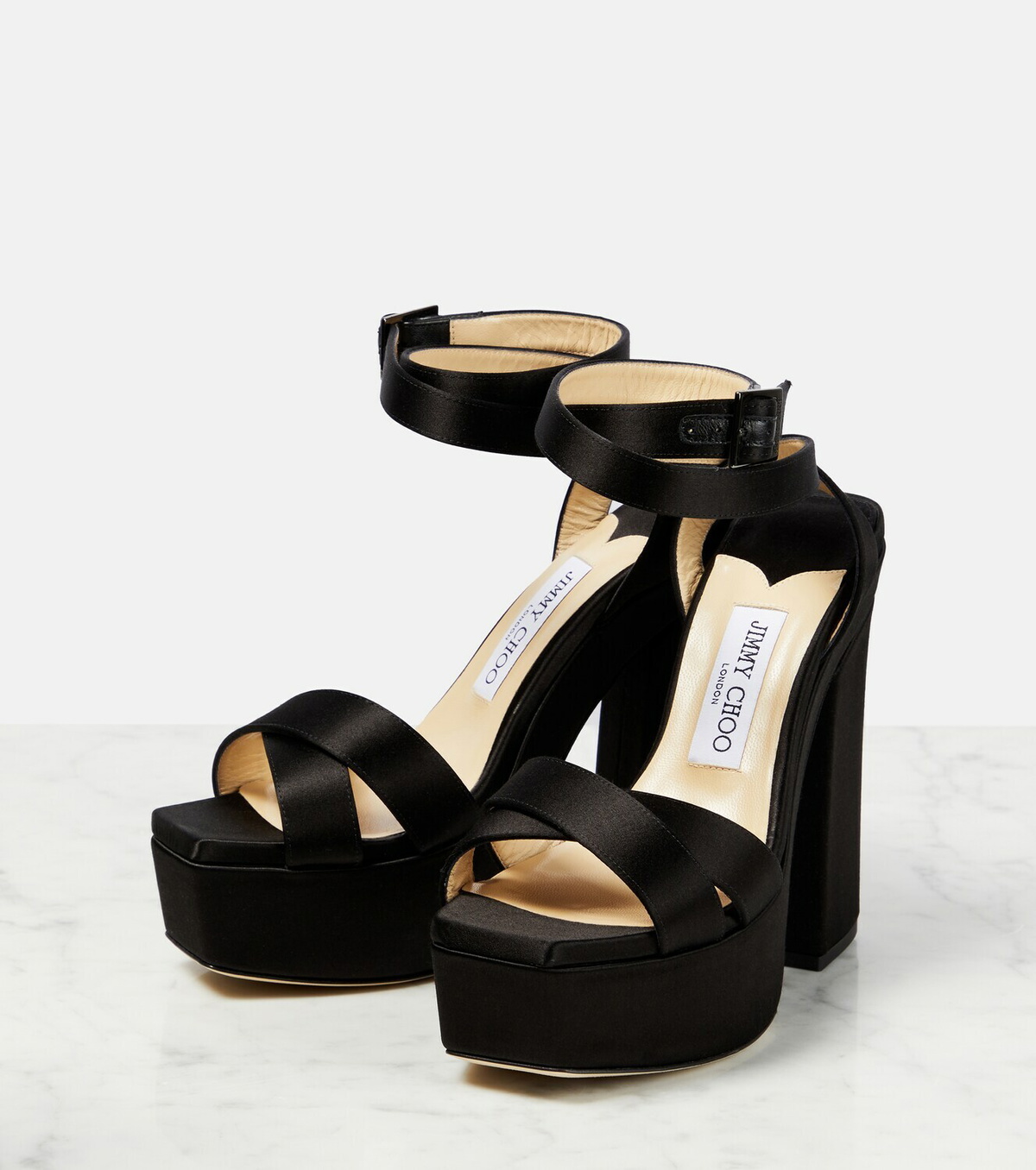 Jimmy Choo - Gaia satin platform sandals Jimmy Choo