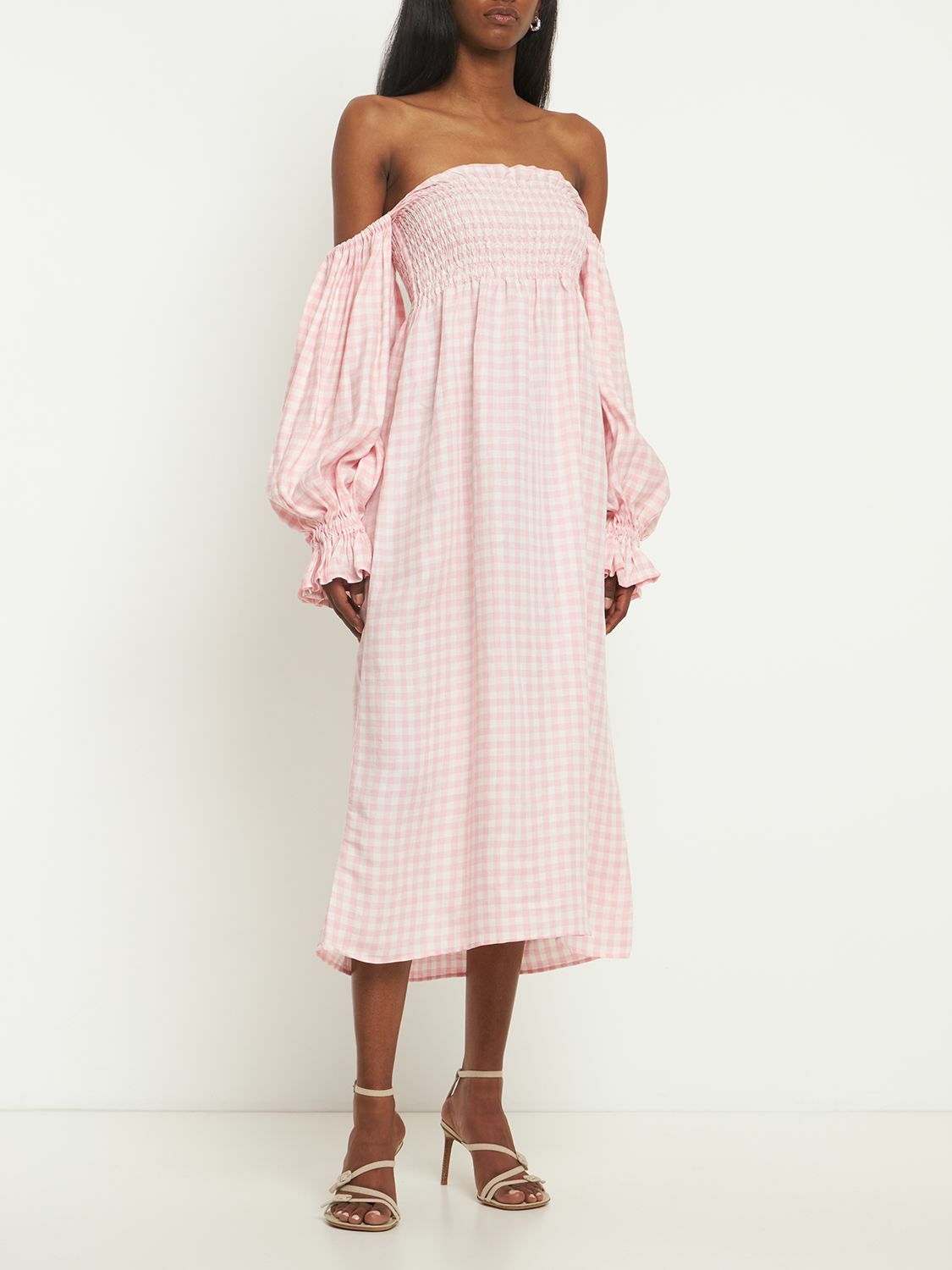 SLEEPER Atlanta Off-the-shoulder Midi Dress Sleeper