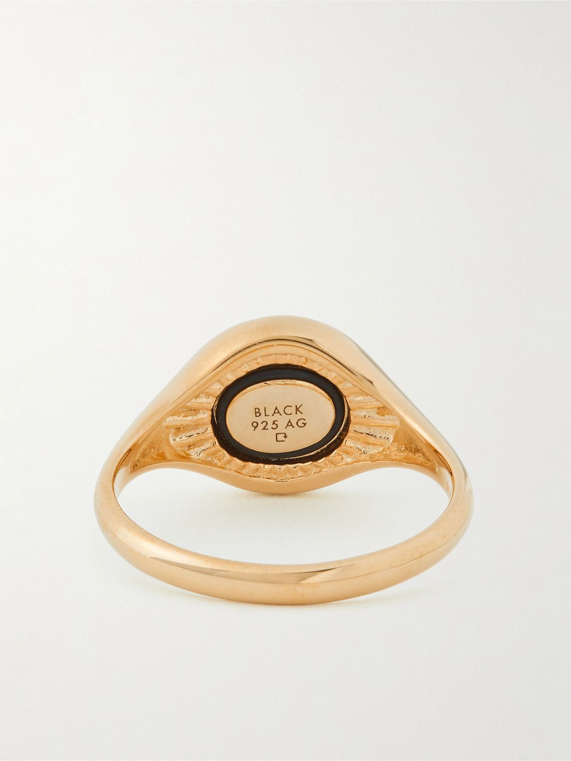 Maria Black - Karlie Retox Gold-Plated and Resin Signet Ring - Gold ...