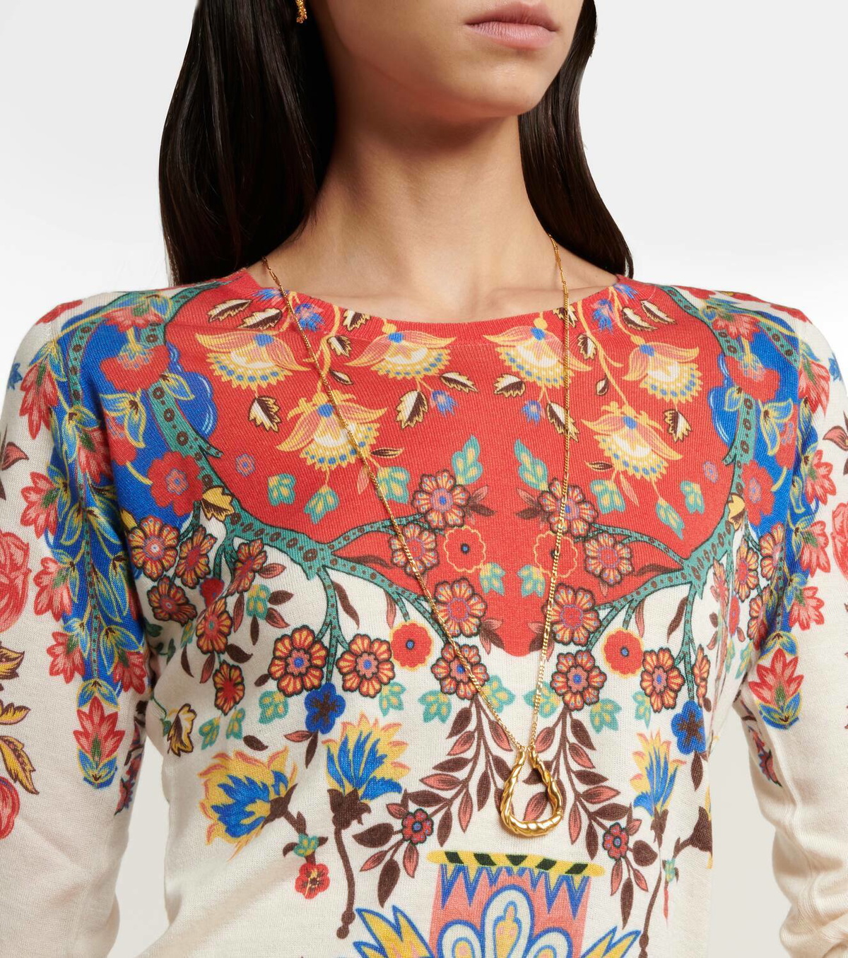 Etro Printed silk and cashmere sweater Etro