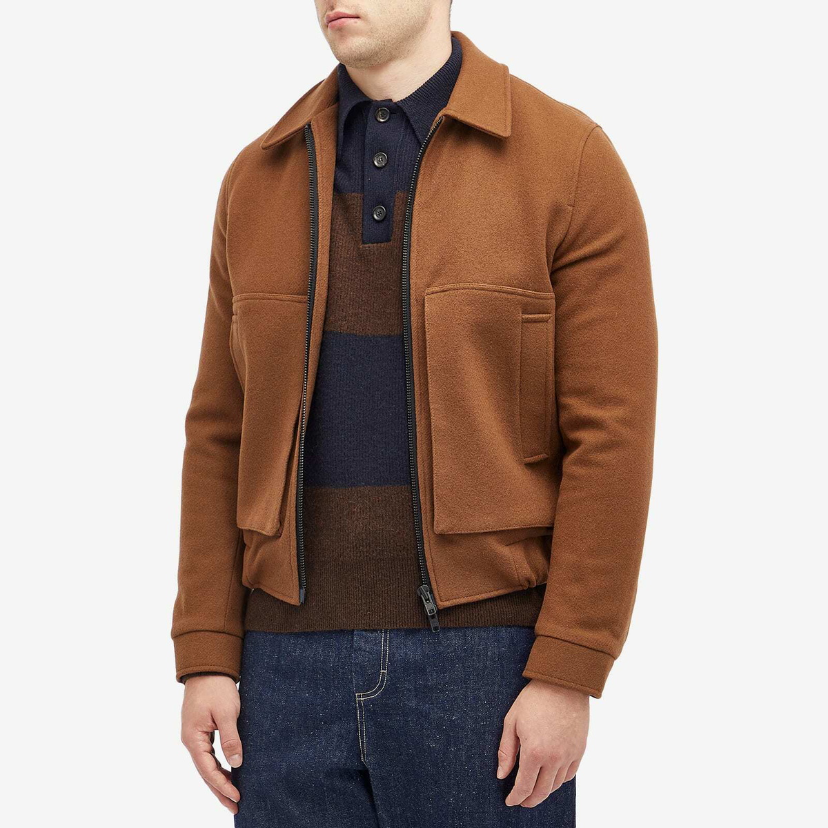Oliver Spencer Men's Arlington Bomber Jacket in Tawny Brown Oliver Spencer
