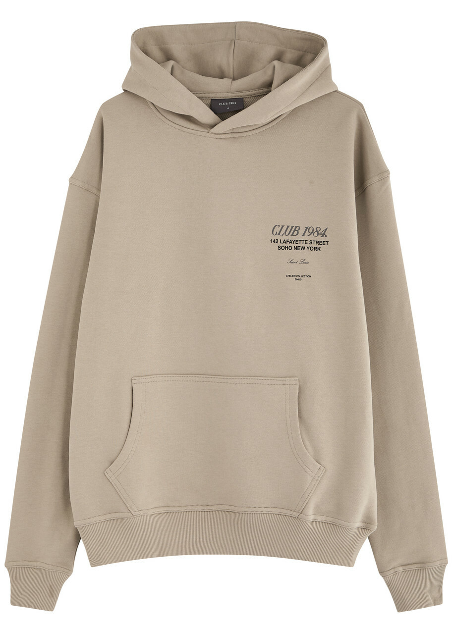 Club 1984 Soho Hooded Cotton Sweatshirt Brown Club 1984