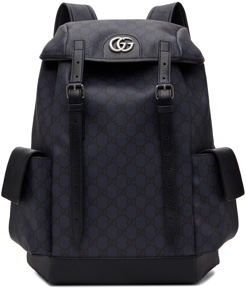 Gucci Navy Medium Ophidia GG Backpack Gucci