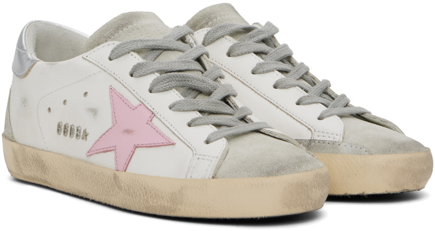 Golden Goose White & Gray Super-Star Classic Sneakers Golden Goose ...