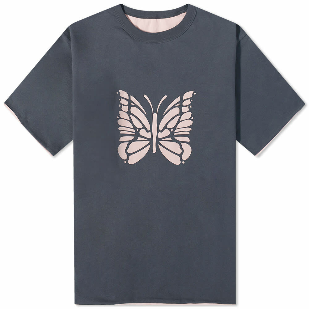 Needles Men's Reversible Logo T-Shirt in Charcoal Needles