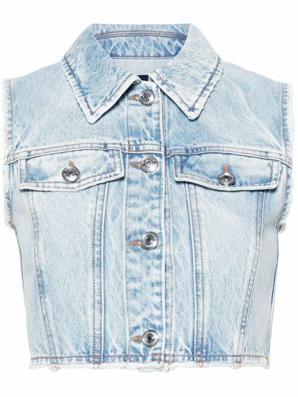 SPORTMAX - Denim Cotton Cropped Vest Sportmax