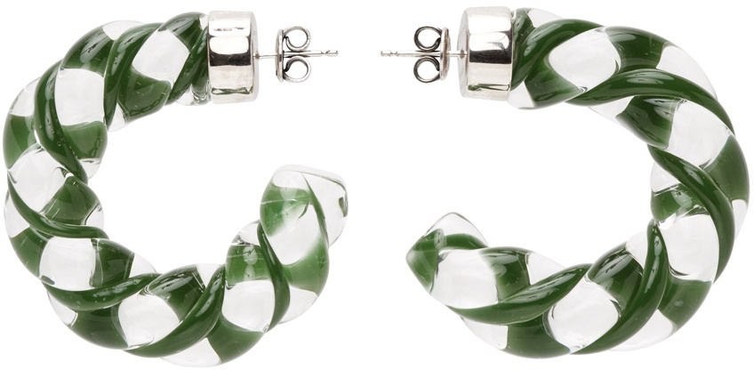Bottega Veneta Green Glass Twist Earrings Bottega Veneta
